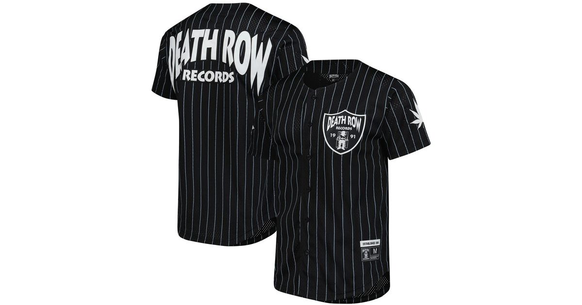 Lids Black Death Row Records Pin Stripe Baseball Jersey for Men | Lyst