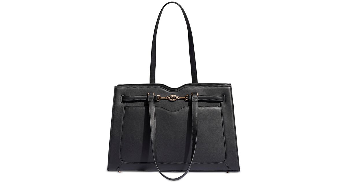 Sam Edelman Loraine Large Leather Box Tote in Black | Lyst
