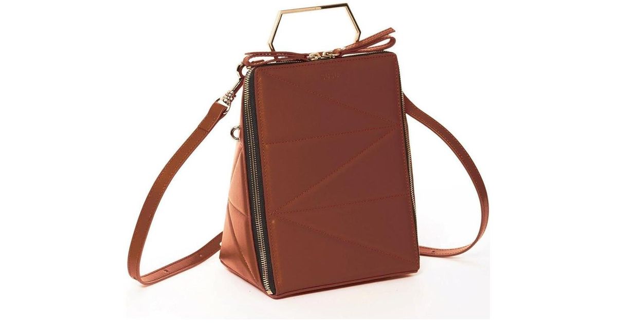 Susu Leather Backpack Purse Unique Convertible Crossbody Bag in Brown ...