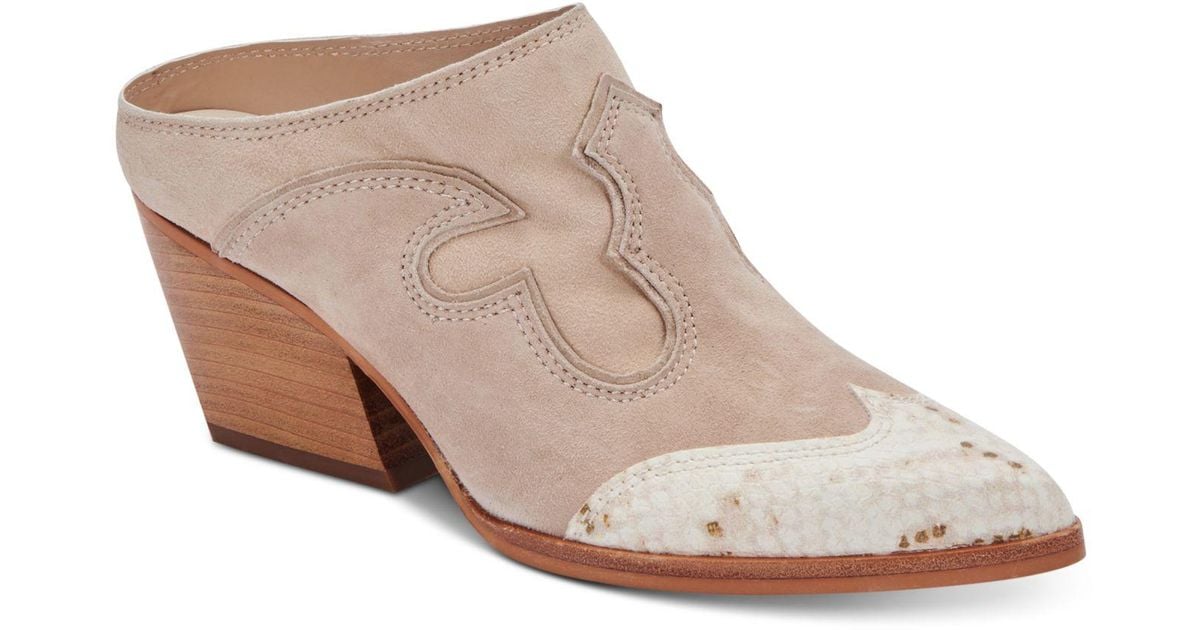 Dolce Vita Leather Lars Western Dress Mules - Lyst