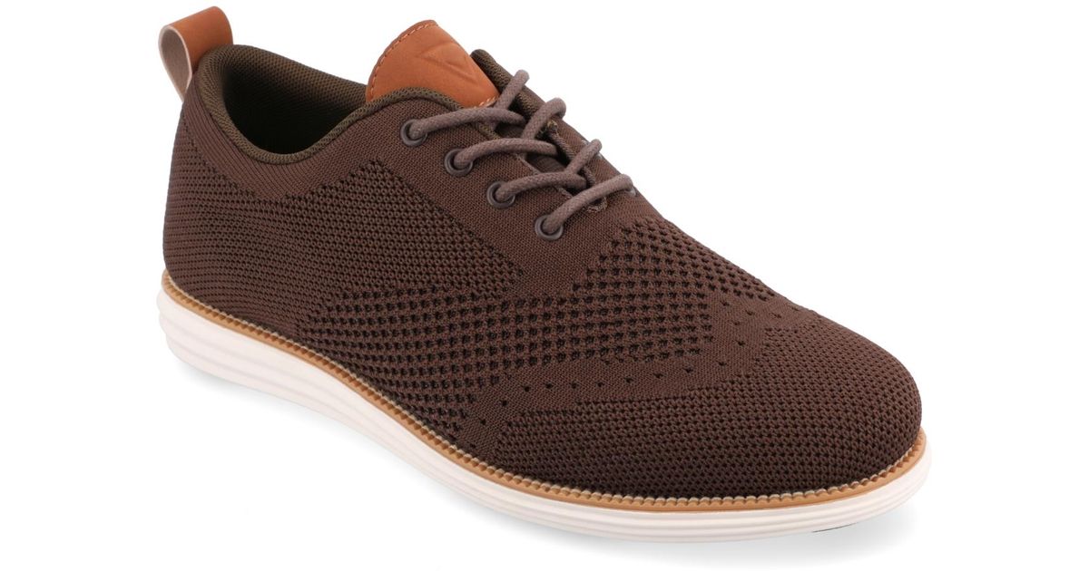 Vance Co. Ezra Tru Comfort Foam Knit Wingtip Dress Shoes in Brown for ...