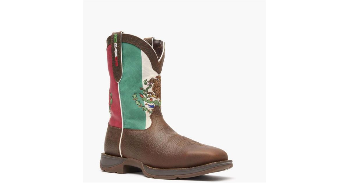 Durango Rebel By Steel Toe Mexico Flag Western Boot in Brown for Men | Lyst