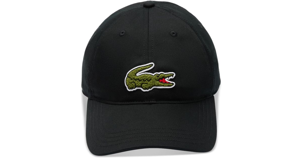 Lacoste Croc Logo Cap in Black for Men | Lyst