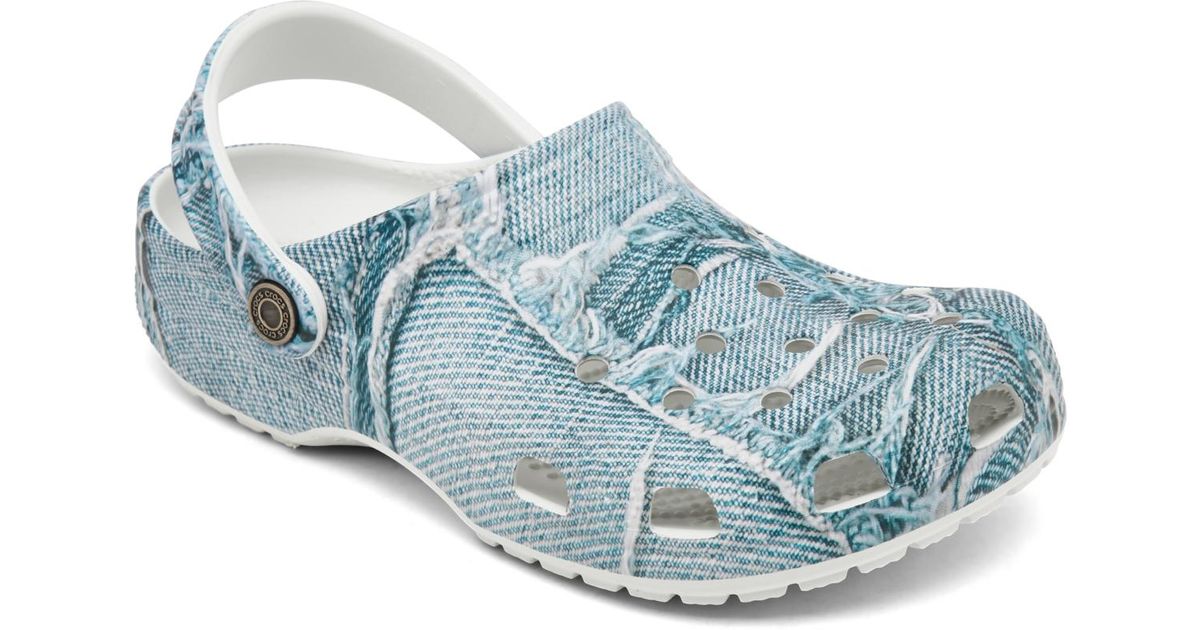 Crocs™ Classic Denim Clog Sandals From Finish Line in Blue | Lyst
