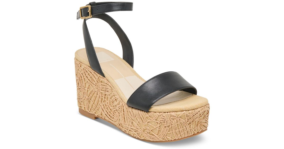 Dolce Vita Talisa Macrame Wedge Sandals in Metallic | Lyst