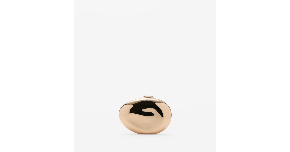 Mango Oval Clutch Bag in Natural | Lyst