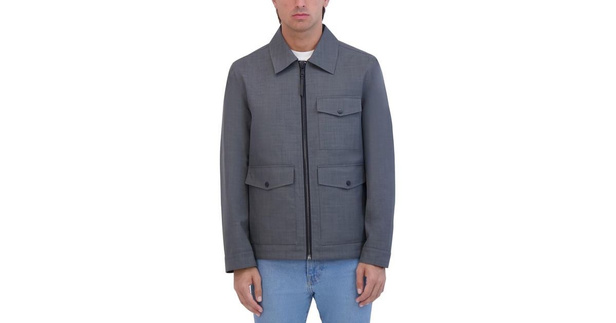 Robert Graham Lightweight Textured Poly Utility Jacket in Blue for Men ...