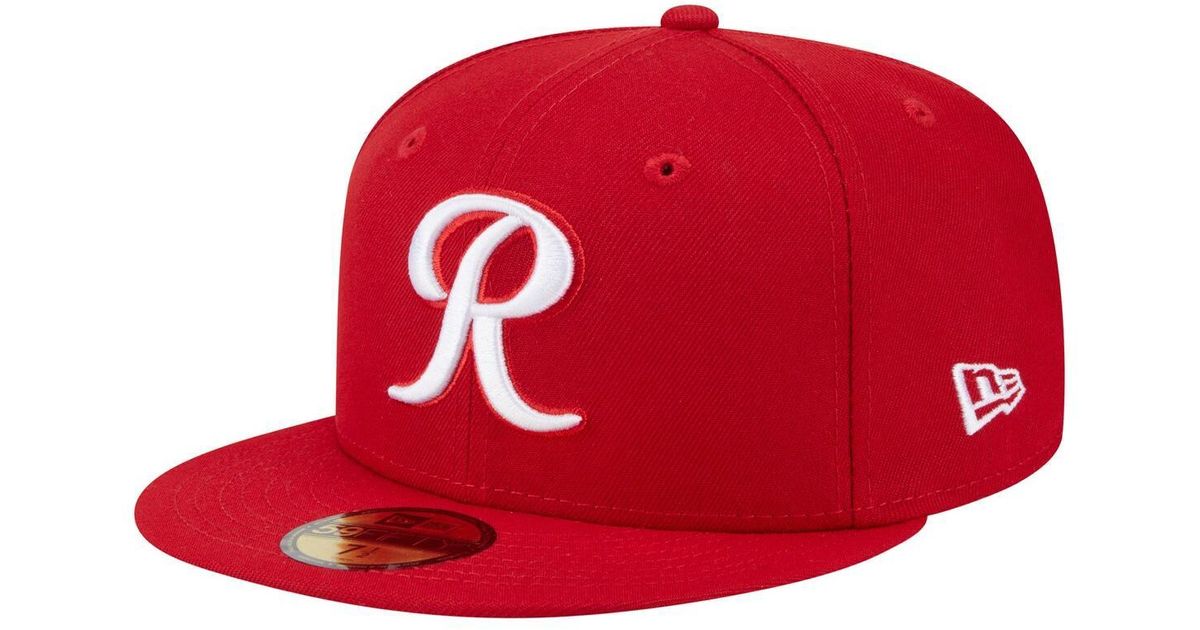KTZ Tacoma Rainiers Authentic Collection 59fifty Fitted Hat in Red for ...