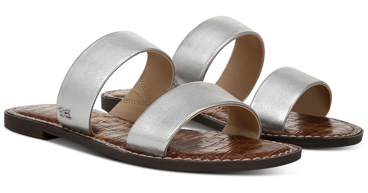 Sam Edelman Gala Slide Flat Sandals in Brown | Lyst