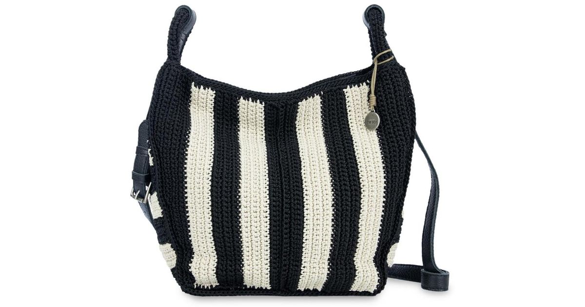 The Sak Los Feliz Crochet Small Crossbody Bag in Black | Lyst