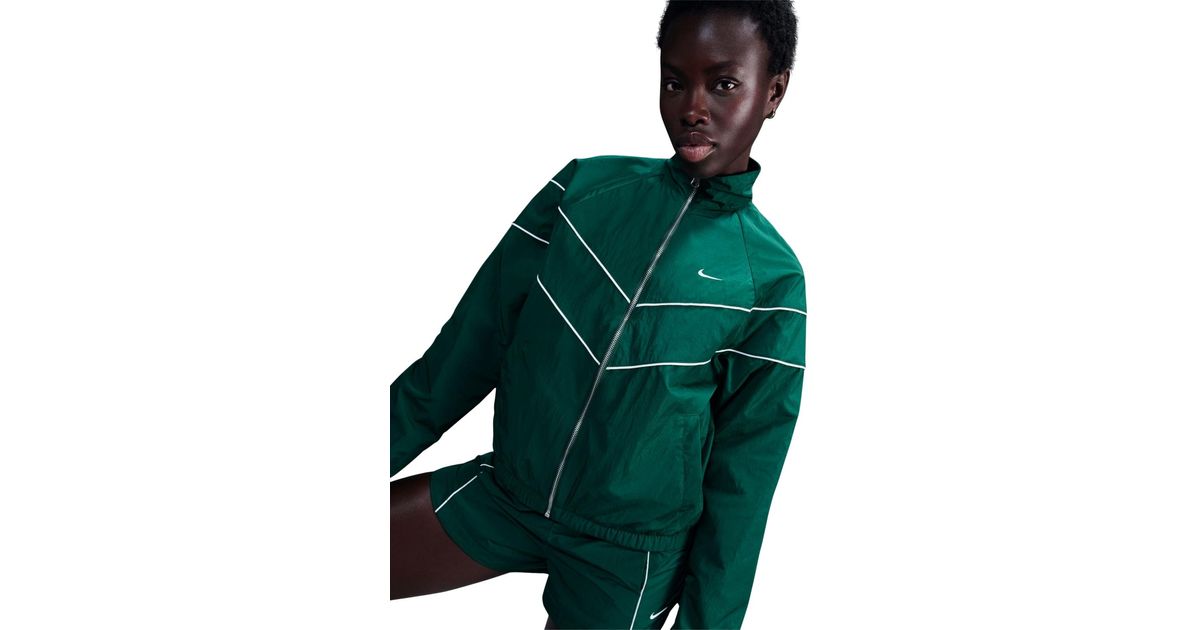 Nike Windrunner Full-zip Contrast-trim Jacket in Green | Lyst