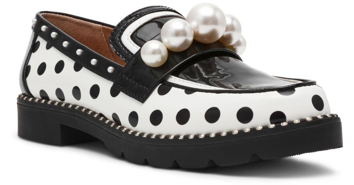 Betsey Johnson Harloe Embellished Low Heel Loafers in Black | Lyst