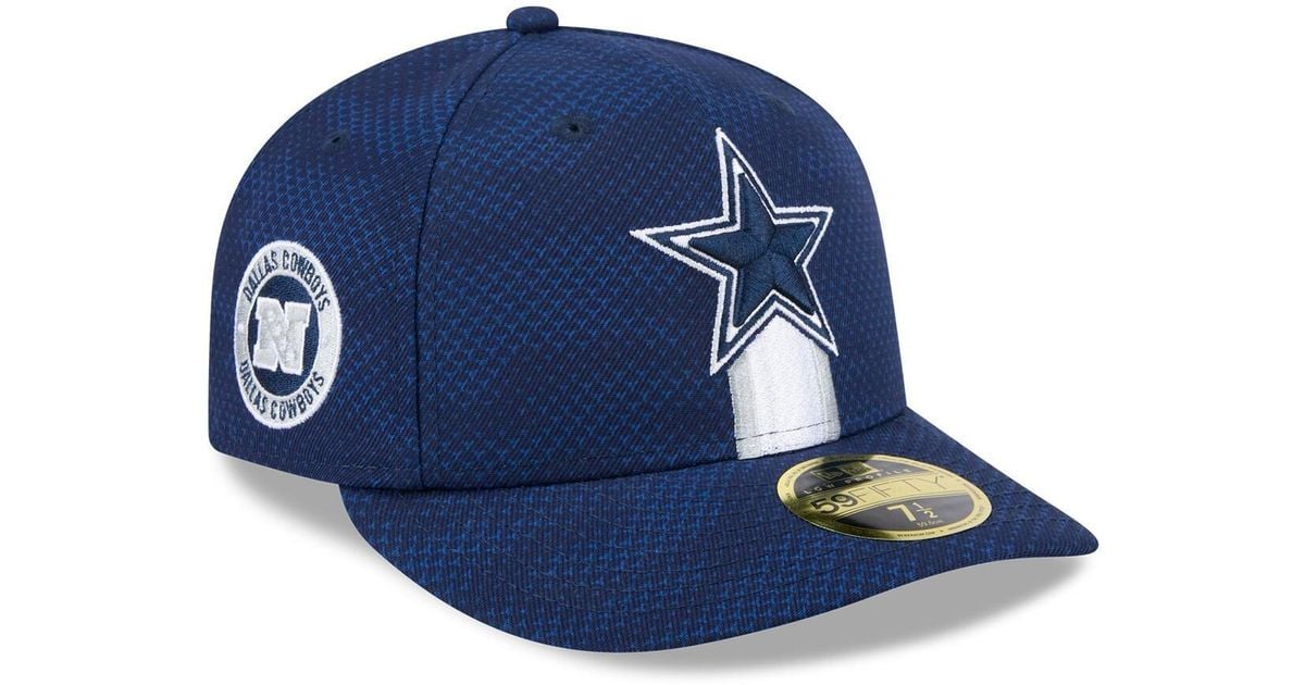 KTZ Dallas Cowboys 2024 Sideline Low Profile 59fifty Fitted Hat in Blue ...