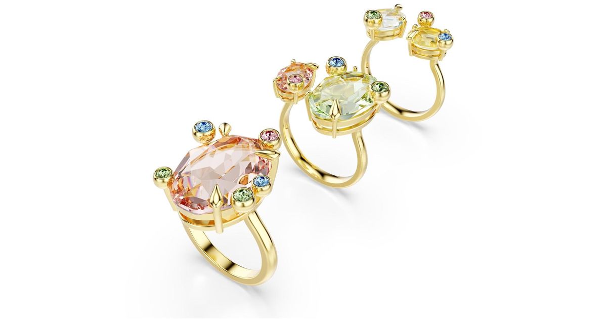 Swarovski Gold-tone Plated Gema Ring Sets in Metallic | Lyst