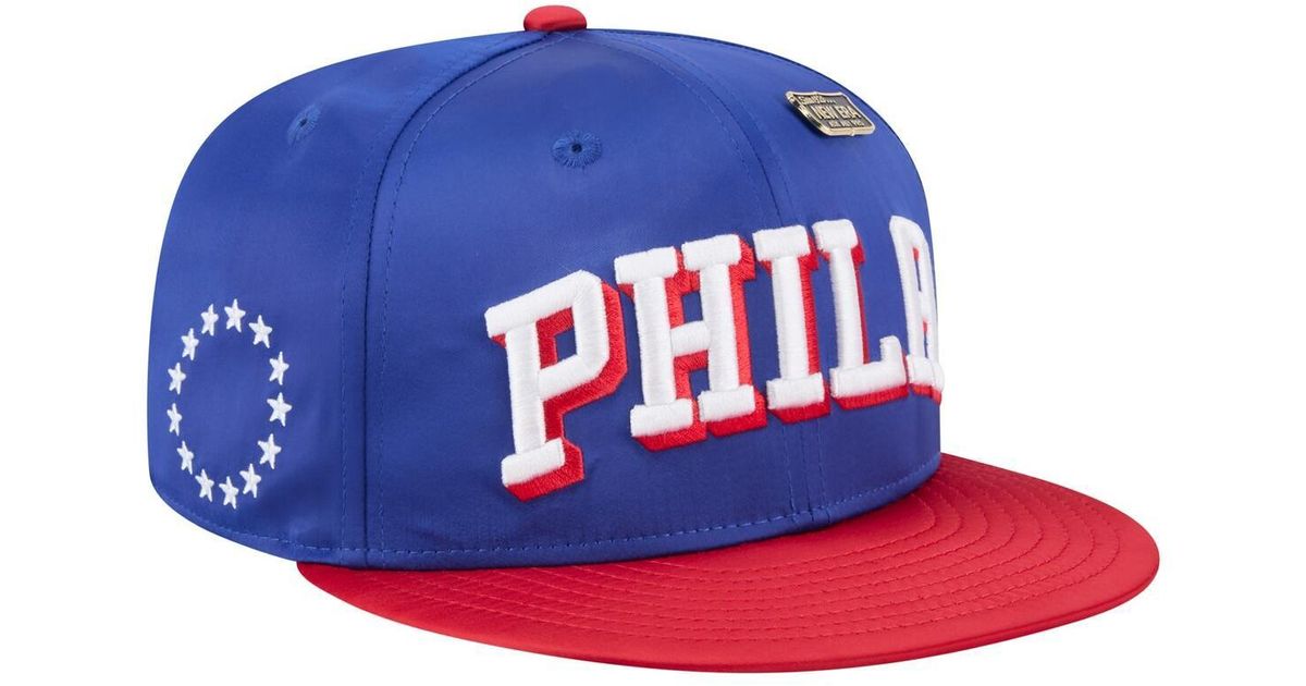 KTZ Royal/red Philadelphia 76ers Throwback Satin Vintage Pin Two-tone ...