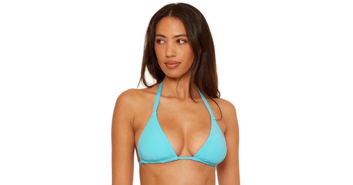 Becca Color Code Reversible Triangle Bikini Top in Blue | Lyst
