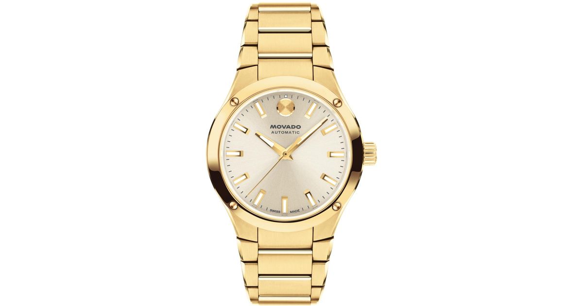 Movado Museum Imperiale Swiss Automatic Light Yellow Pvd Steel Watch in ...