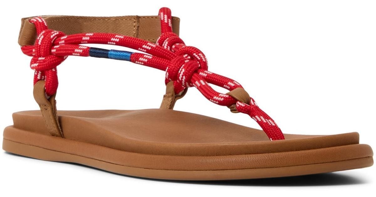 Sperry Top-Sider Isla T-bar Round Toe Sandals in Red | Lyst