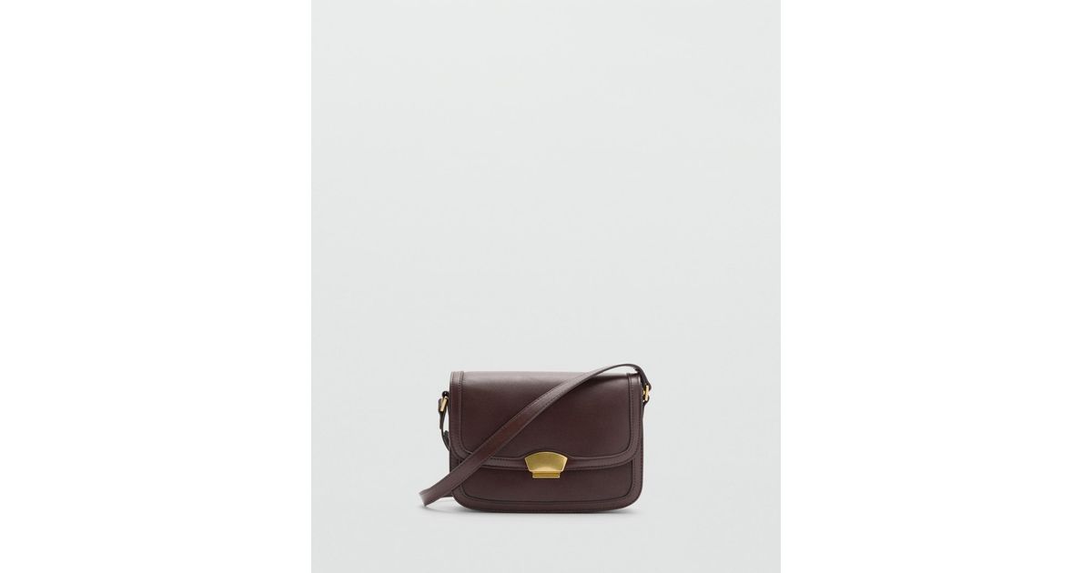 Mango Metal Closure Crossbody Bag in White | Lyst