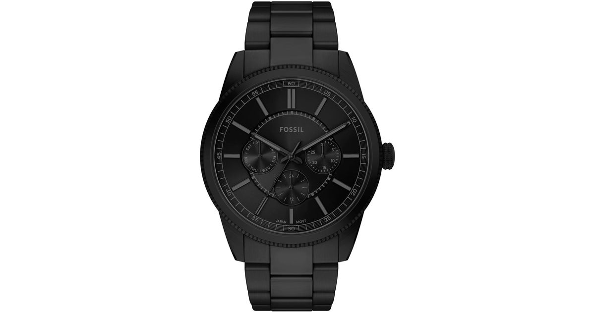 Fossil Pearson Multifunction Stainless-steel Watch in Black for Men | Lyst
