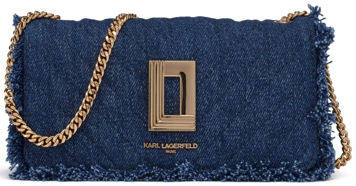 KARL LAGERFELD Kosette Denim Shoulder Bag in Blue | Lyst