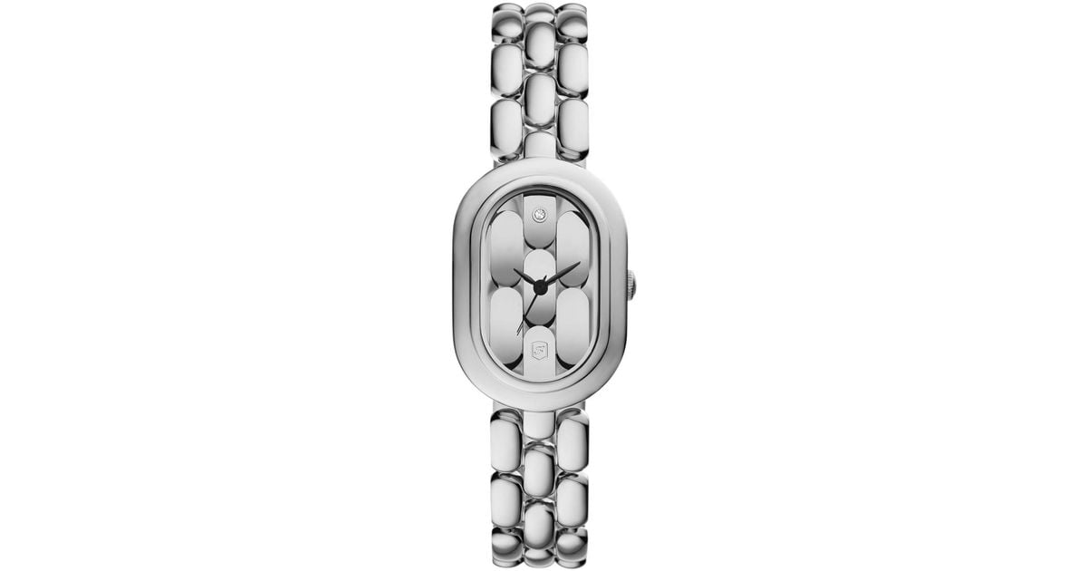 Fossil Sloan Three-hand Silver Stainless Steel Watch in White | Lyst