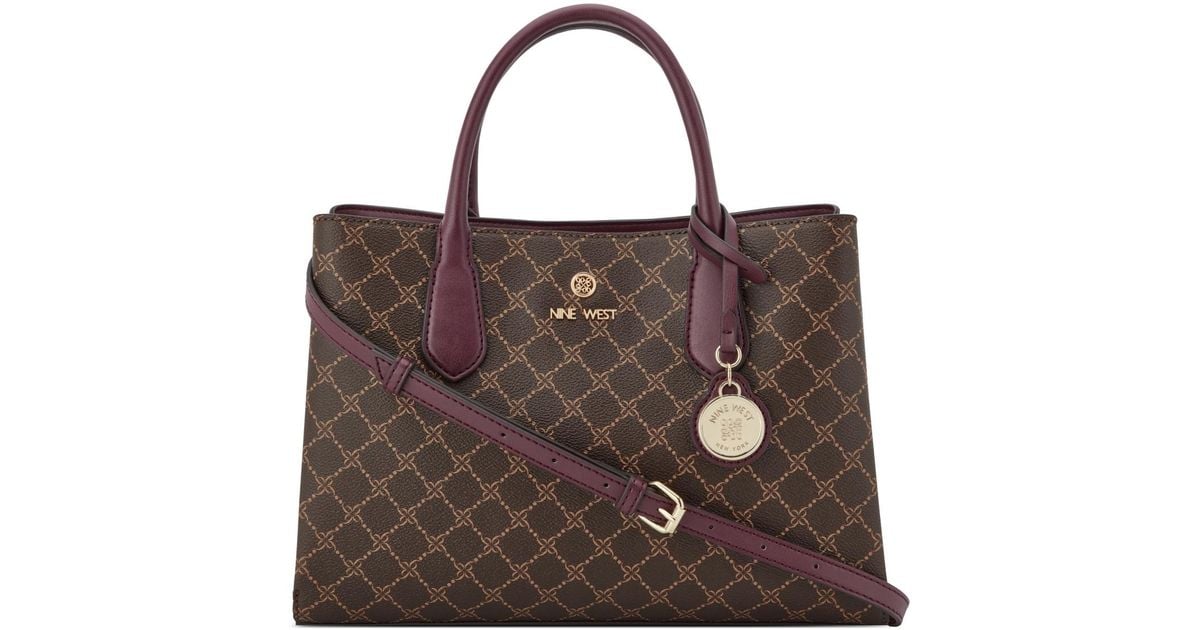Nine West Kyrie Triple Compartment Satchel Bag in Brown | Lyst