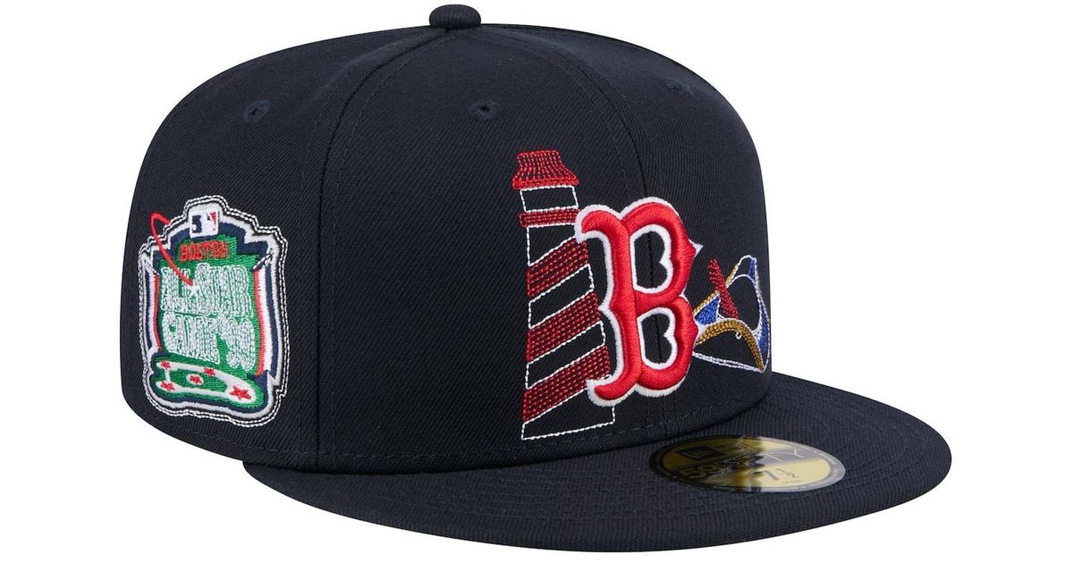 KTZ Boston Red Sox State Stitch 59fifty Fitted Hat in Blue for Men | Lyst