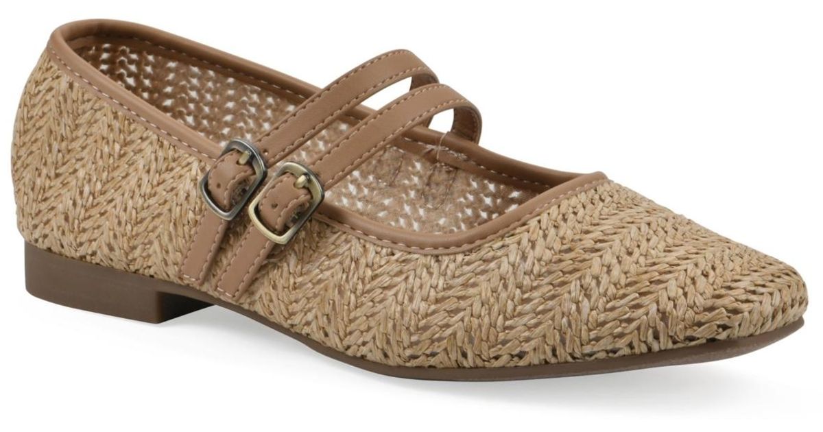 White Mountain Bocage Mary Jane Flats in Brown | Lyst