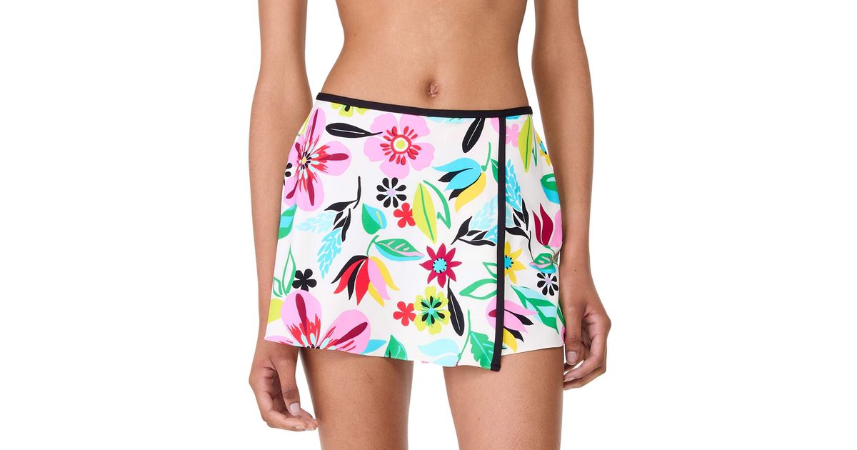 Kate Spade Pull-on Swim Skirt in Natural | Lyst