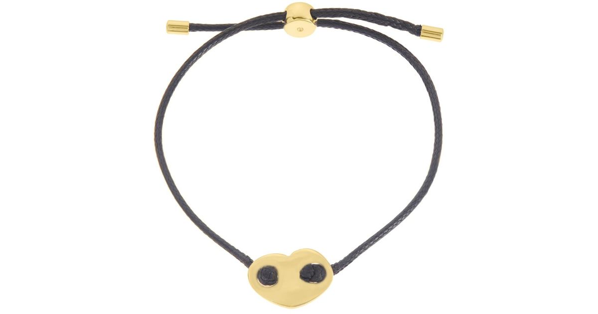 Steve Madden Black Mariner Heart Friendship Bracelet in Metallic | Lyst