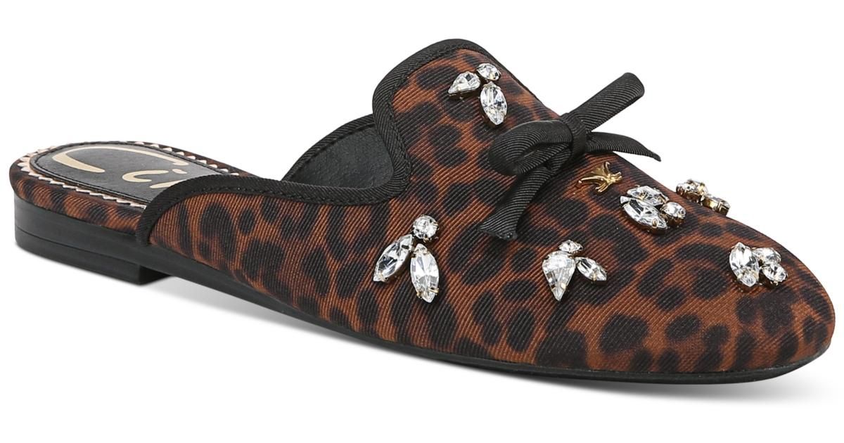 Circus by Sam Edelman Trish Jewel Embellished Slip-on Mules in Brown | Lyst