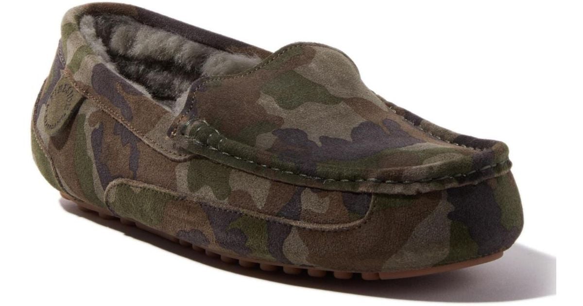 Dearfoams Fireside By Melbourne Genuine Shearling Moccasin Slipper in ...