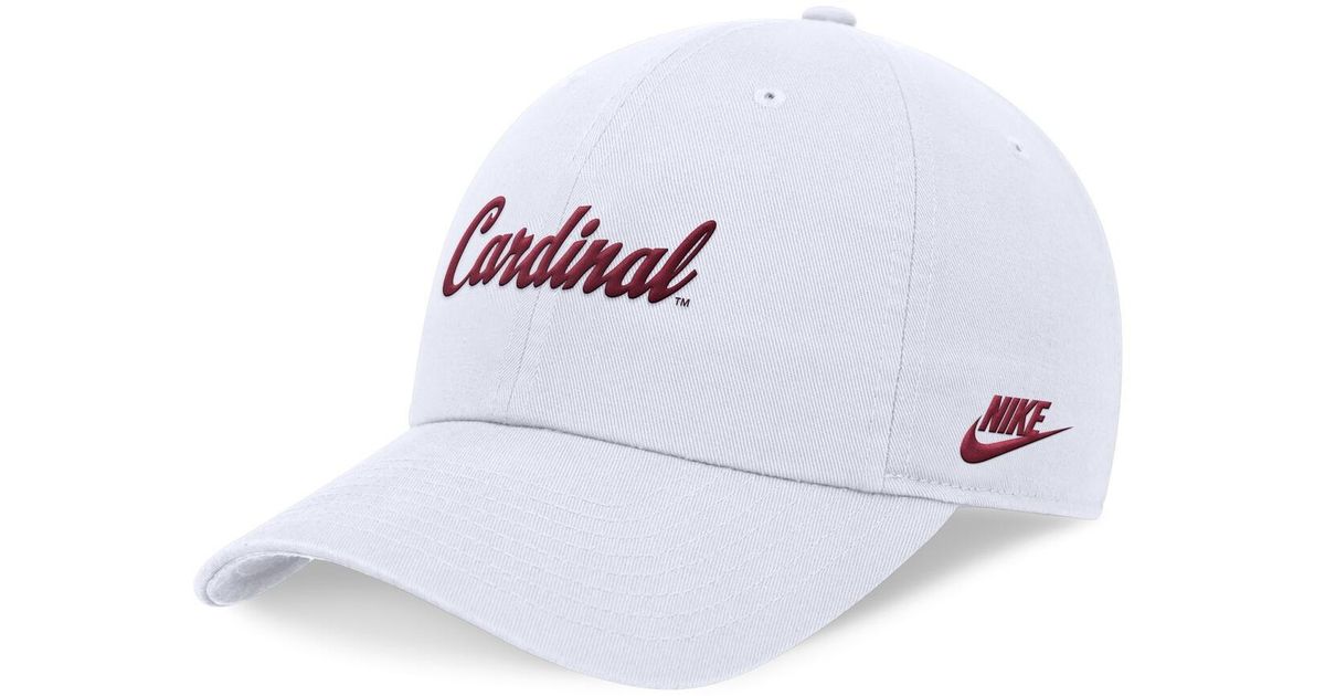 Nike Stanford Cardinal Legacy Club Performance Adjustable Hat in White ...