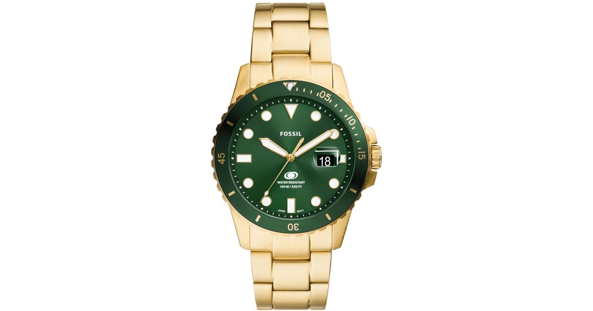 Fossil Blue Dive Three-hand Date Stainless Steel Watch 42mm in Green ...