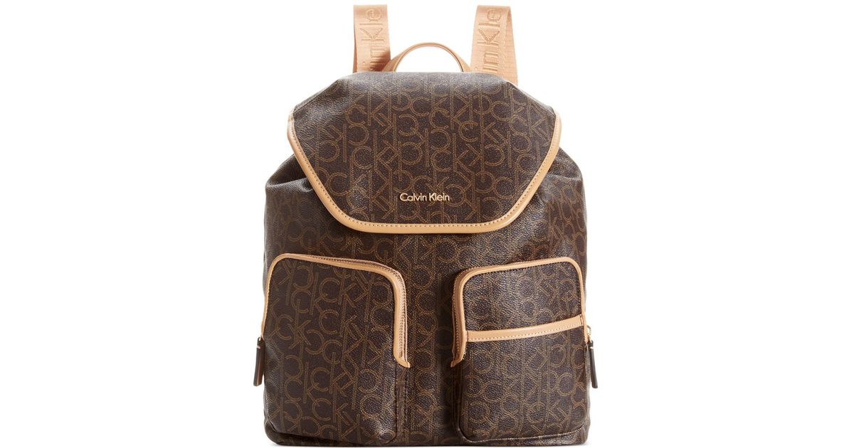 Calvin klein Hudson Monogram Backpack in Brown | Lyst