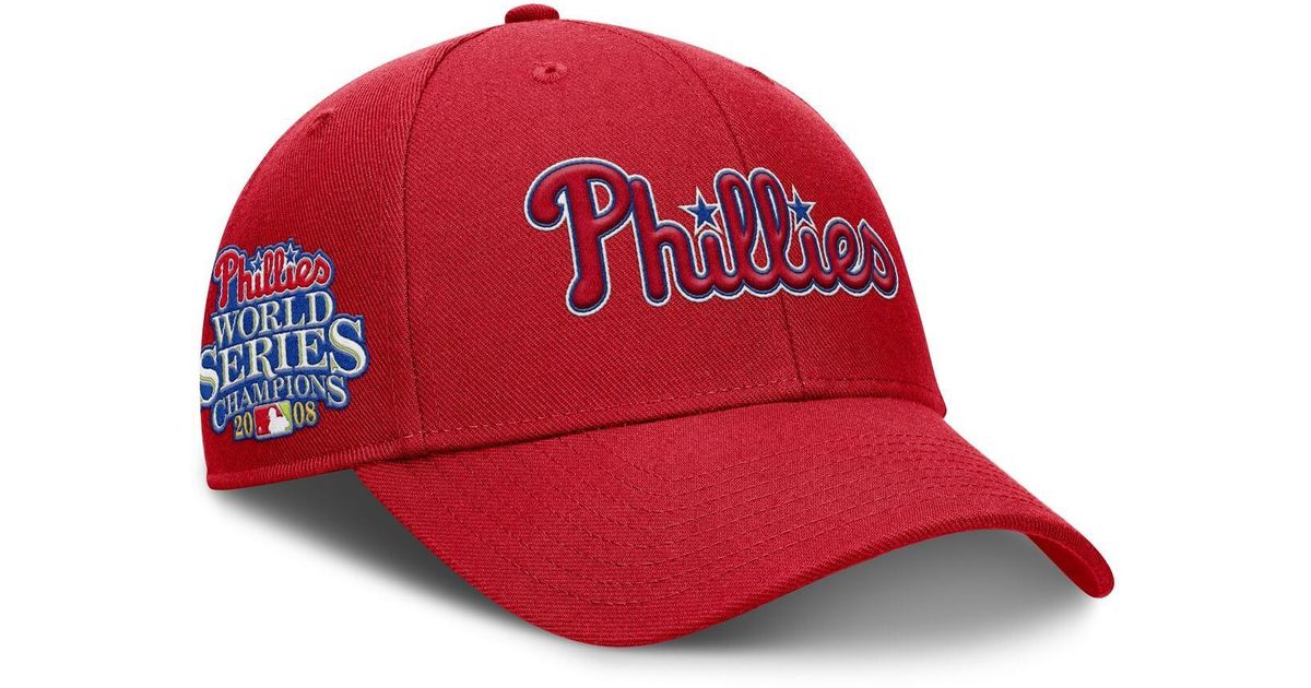 Nike Philadelphia Phillies Rise Gaberdine Adjustable Hat in Red for Men ...