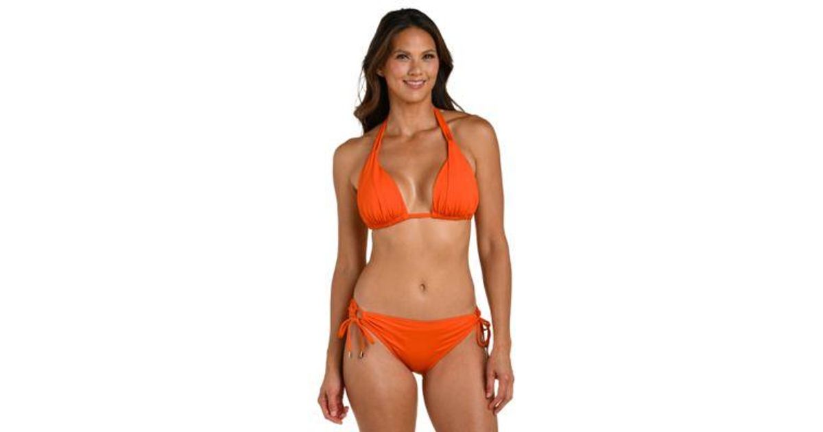 La Blanca Island Goddess Halter Triangle Bikini Top Adjustable Hipster ...