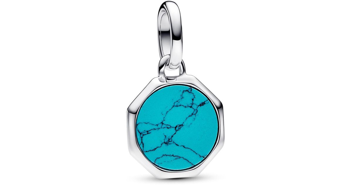 PANDORA Mini Medallion Charm in Blue | Lyst