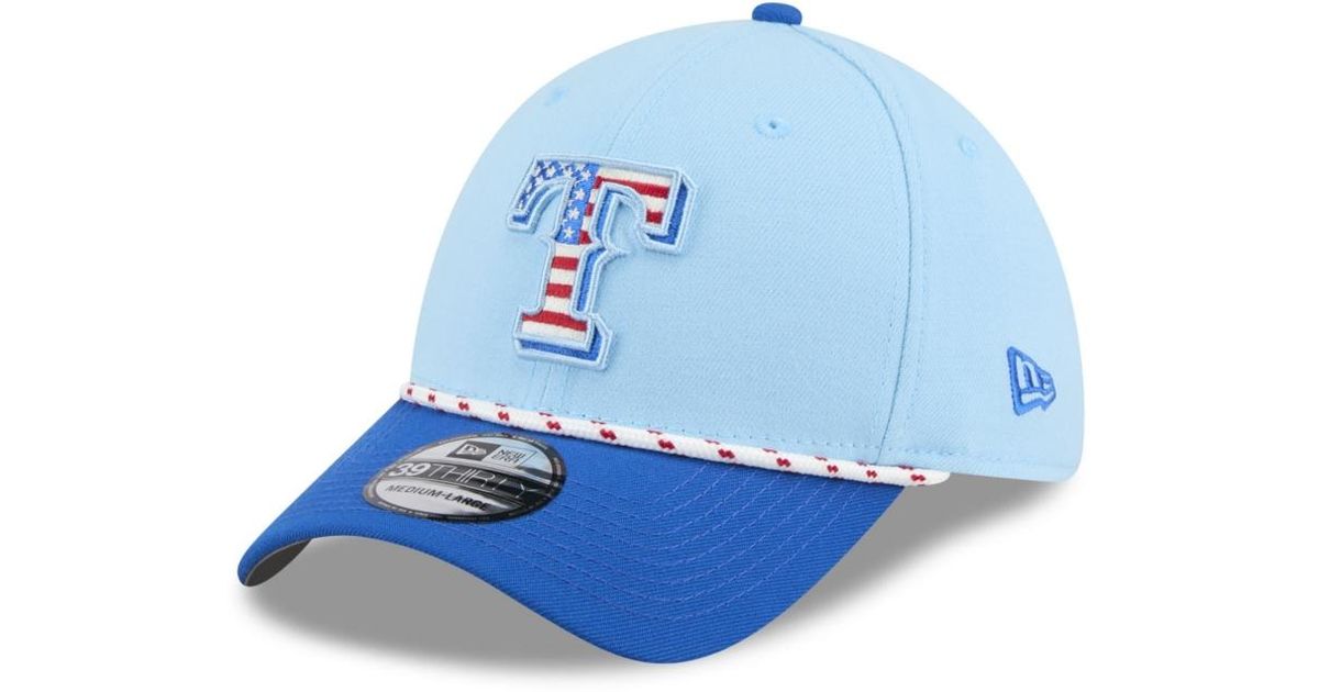 KTZ Light Blue/blue Texas Rangers 2025 Fourth Of July 39thirty Flex Hat ...