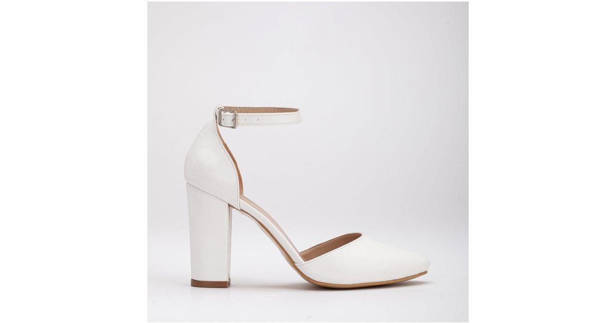 Forever & Always Shoes Gisele High Block Heel Pumps in White | Lyst