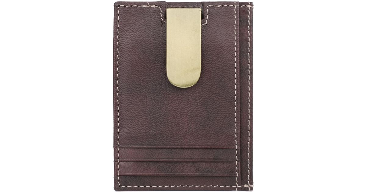 JULIA BUXTON J. Buxton Mini Hunt Front Pocket Wallet in Brown | Lyst