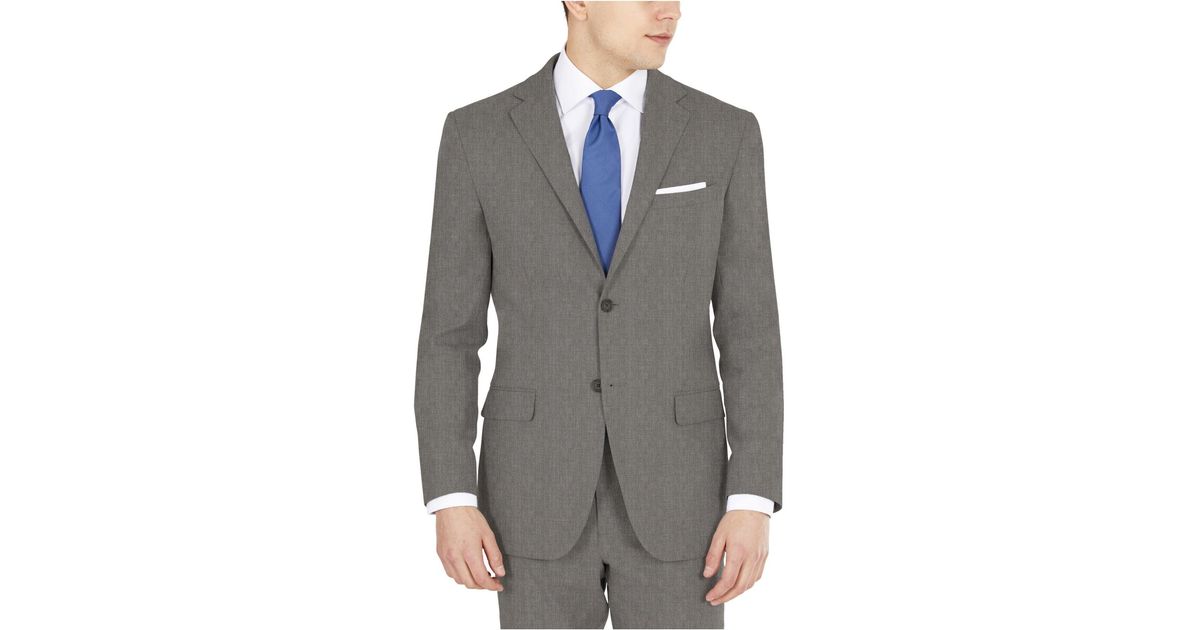 DKNY Synthetic Modern-fit Performance Stretch Gray Sharkskin Suit ... DKNY Synthetic Modern-fit Performance Stretch Gray Sharkskin Suit ...