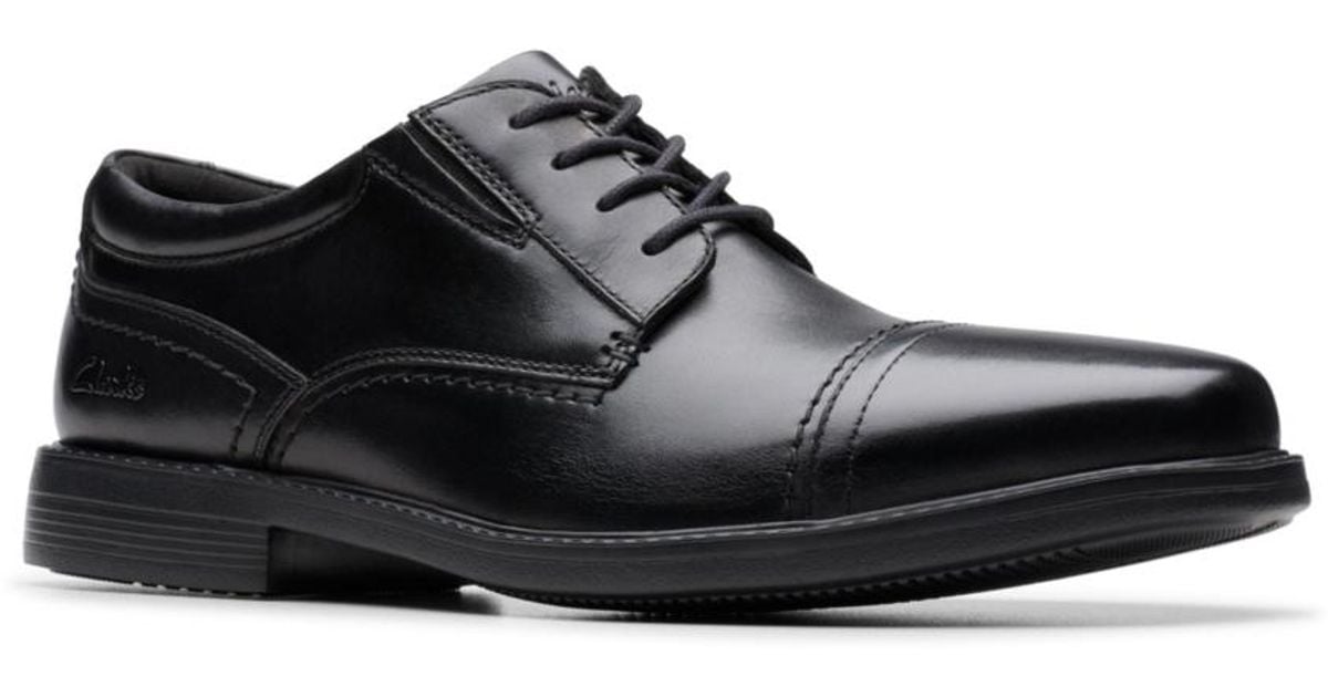 Clarks Collection Dresslite Cap Dress Shoes in Black for Men | Lyst
