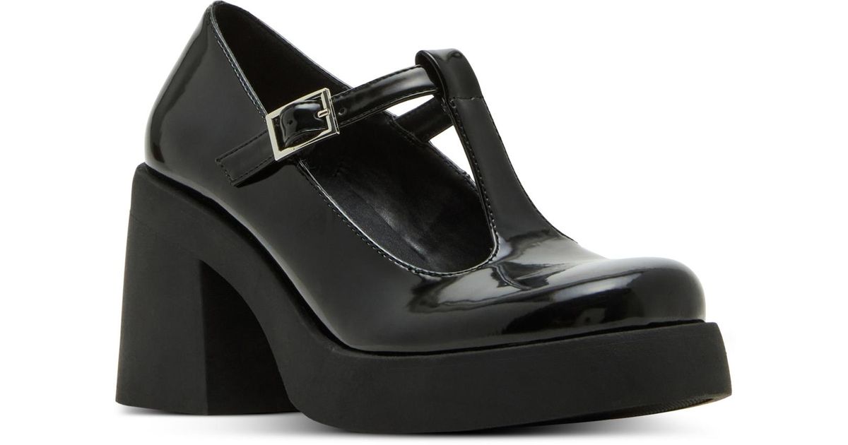 Madden Girl Lottie T-strap Platform Mary-jane Pumps in Black | Lyst