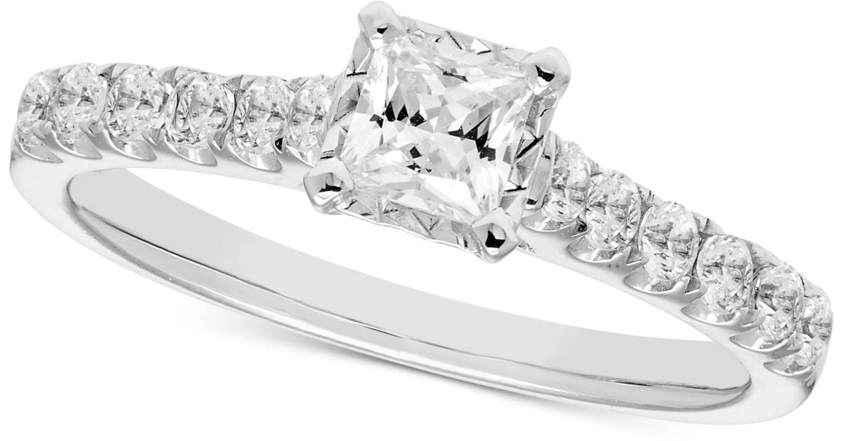 Macy's Diamond Princess-cut Engagement Ring (5/8 Ct. T.w. in White | Lyst