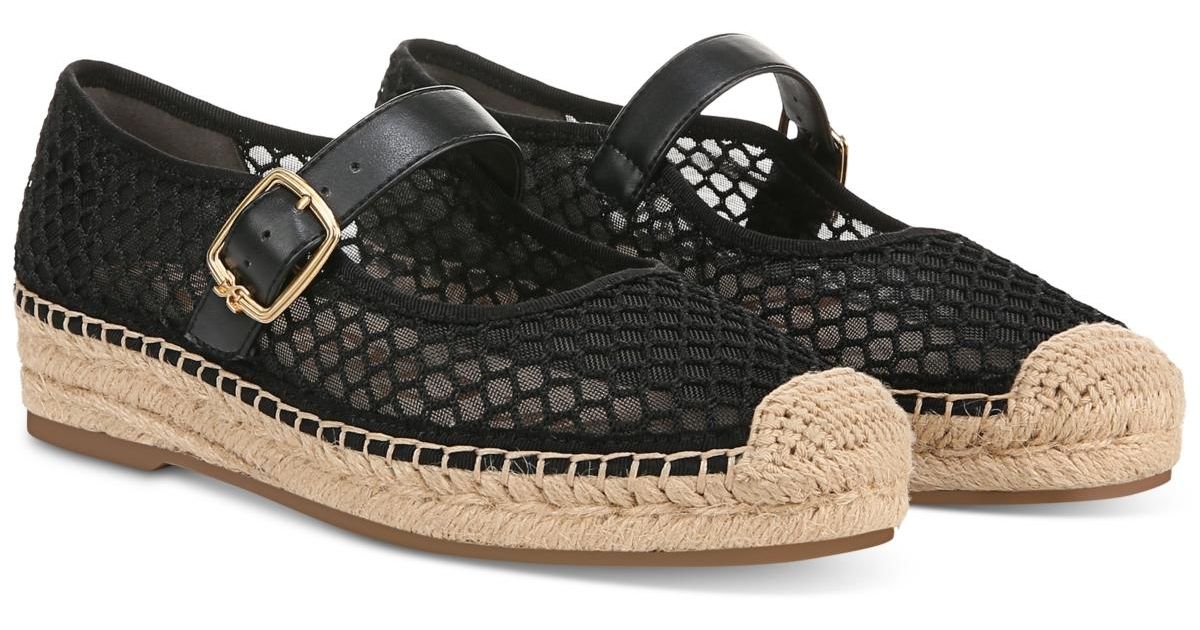 Sam Edelman Mackie Mary Jane Espadrille Flats in Black | Lyst