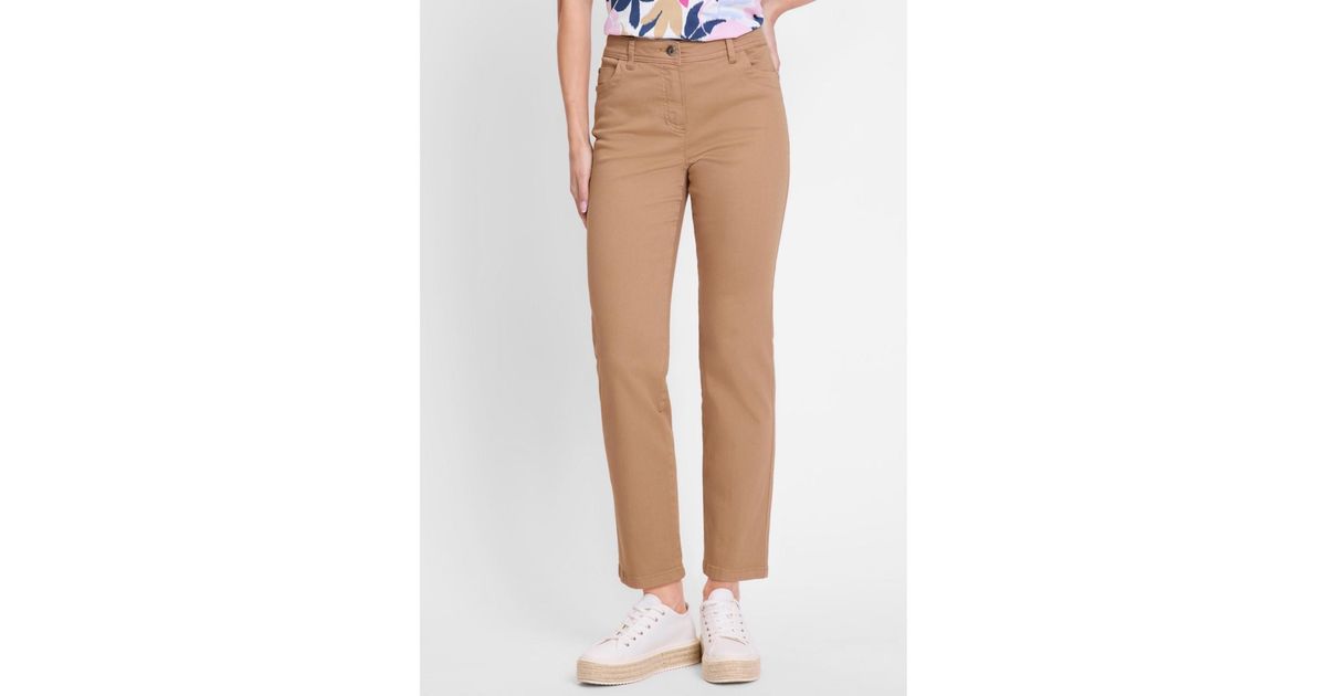 Olsen Lisa Straight Cropped Stretch Jean in Natural | Lyst