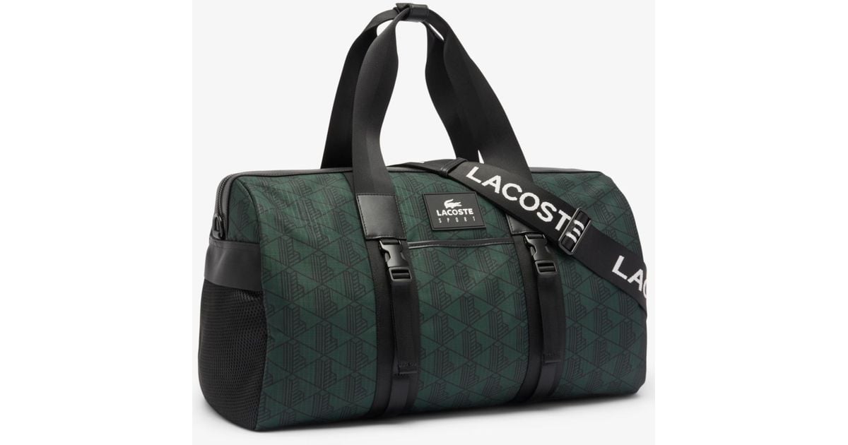 Lacoste Boston Monogram Pattern Bag in Black for Men | Lyst