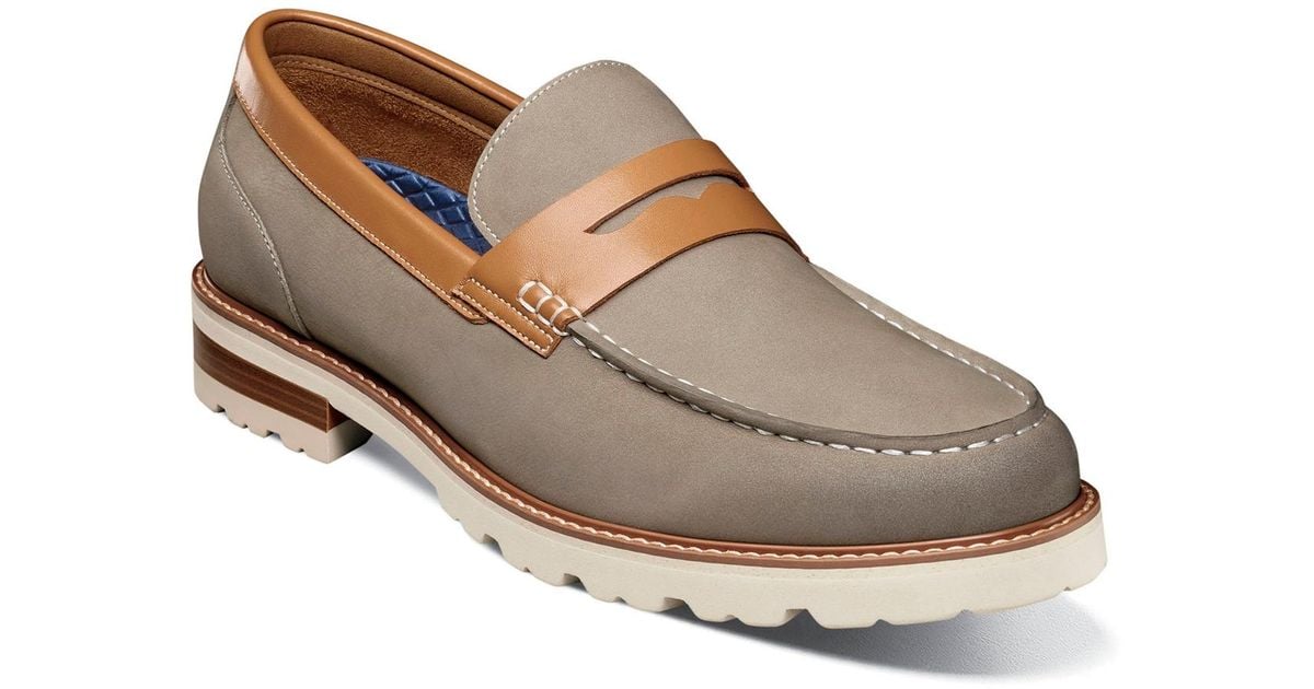 Florsheim Renegade Moc Toe Penny Loafer in White for Men | Lyst